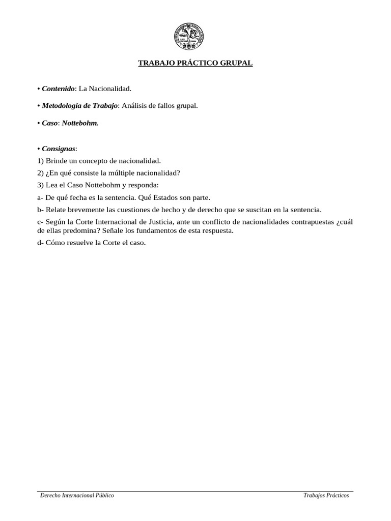 Análisis del Caso Nottebohm y Nacionalidad | PDF