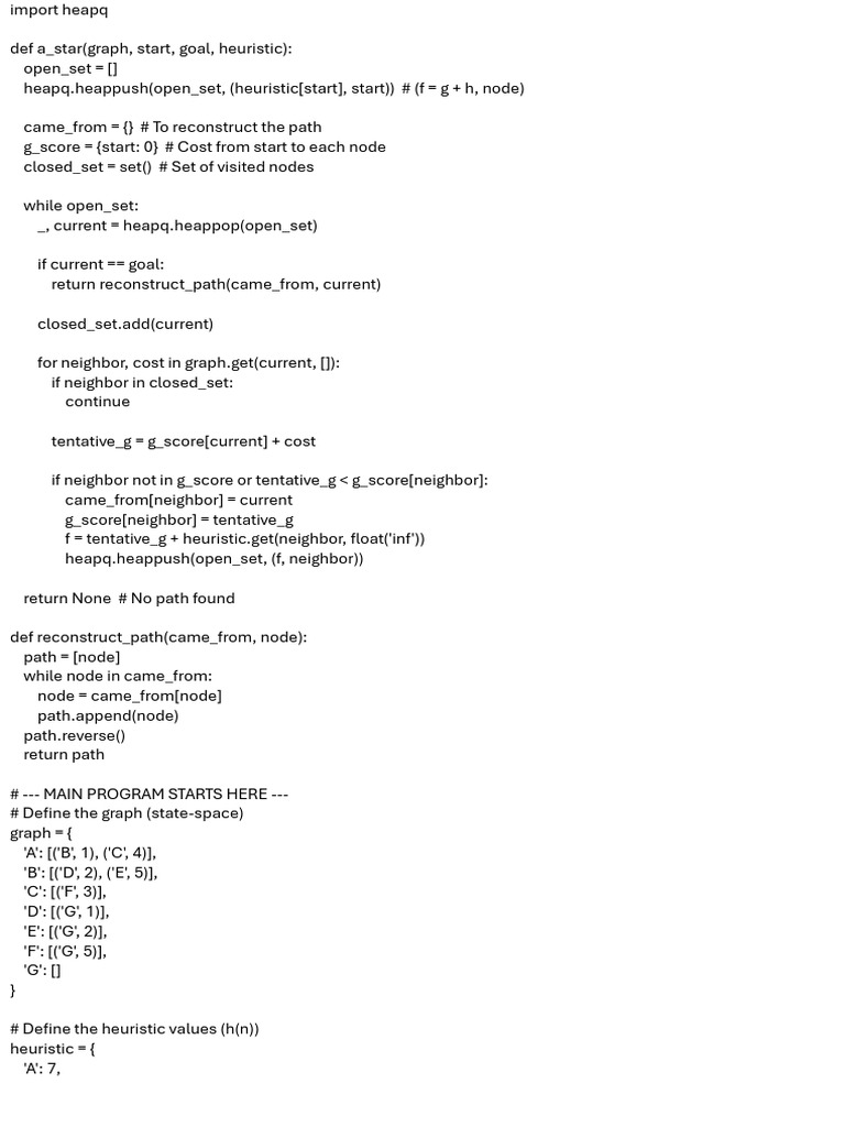 A* Pathfinding Algorithm Implementation | PDF