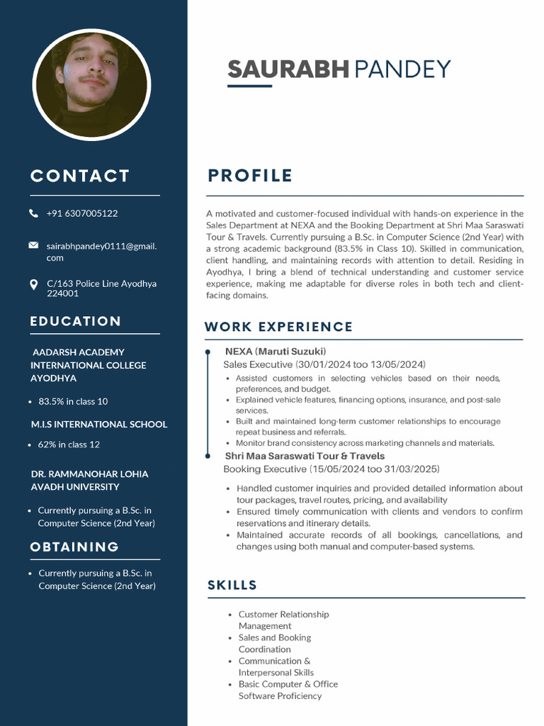 Blue Simple Professional CV Resume | PDF