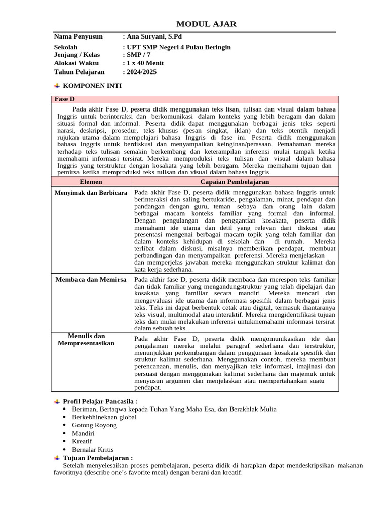 Modul Ajar Observasi | PDF