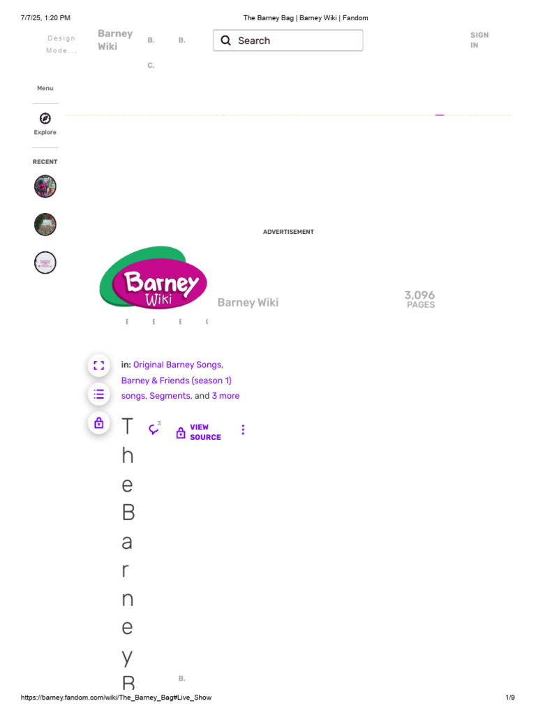 The Barney Bag - Barney Wiki - Fandom | PDF