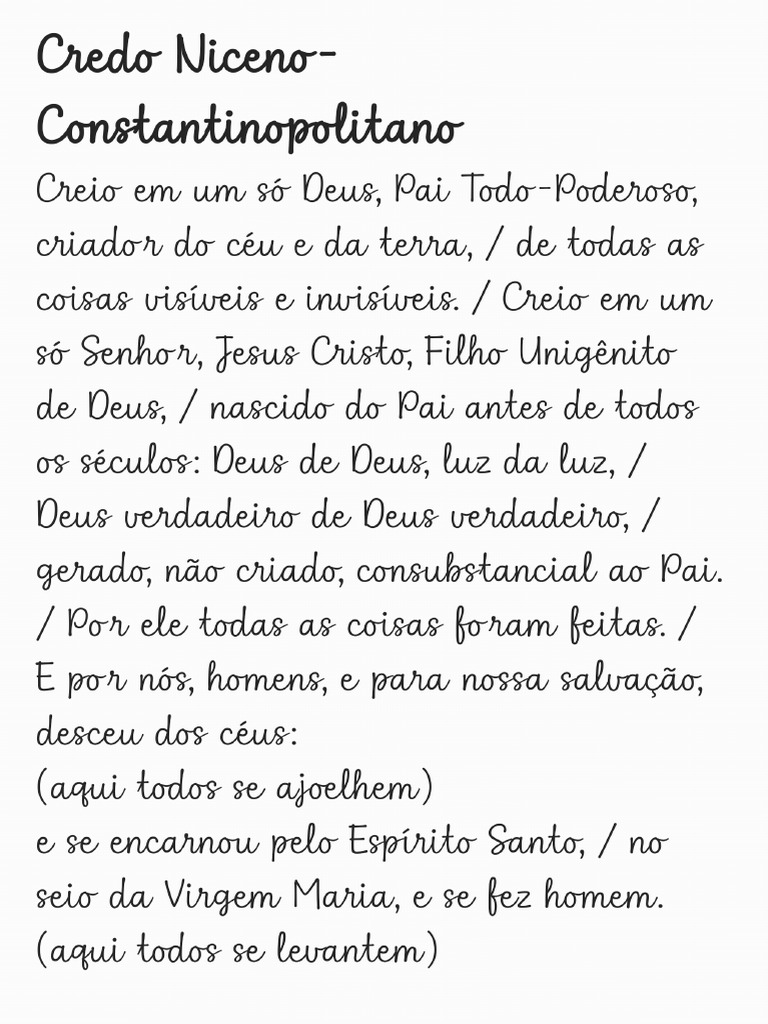 Credo Niceno-Constantinopolitano | PDF