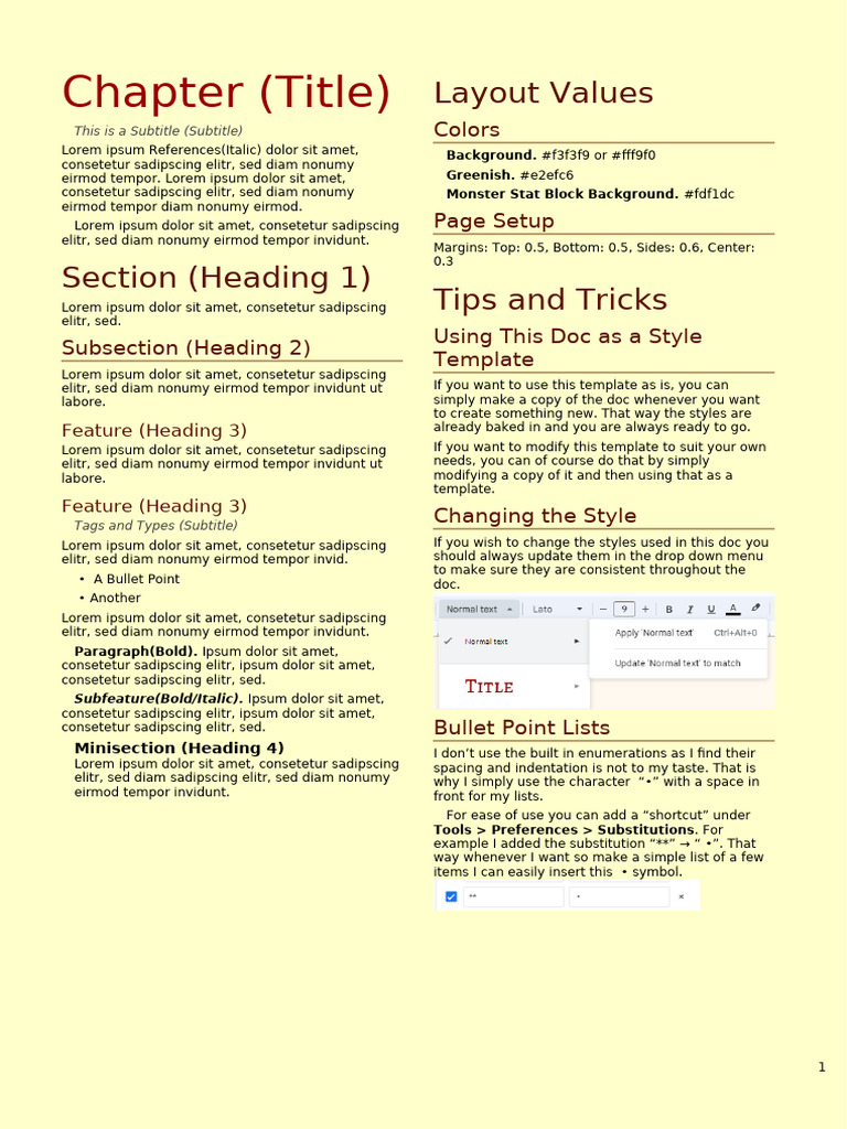 DnD Document Template Guide | PDF | Tabletop Games | Gary Gygax Games
