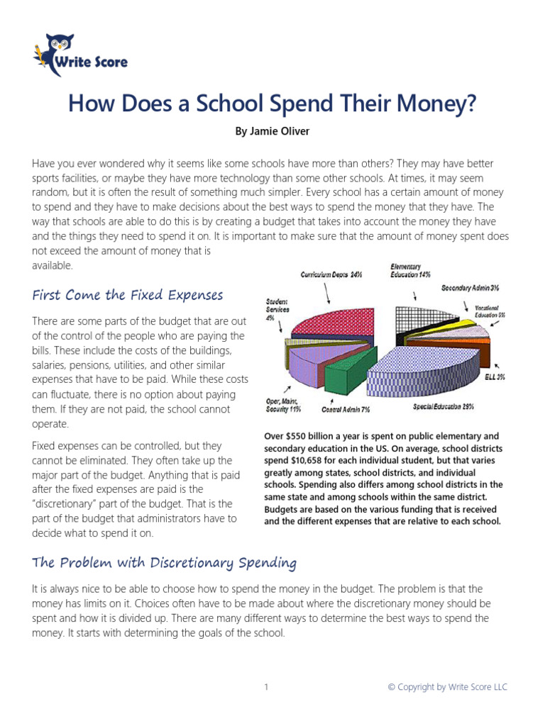 School Budgeting: Spending Explained | PDF | Expense | Budget