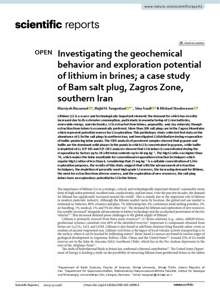Investigating The Geochemical Behavior and Exploration Potential of ...