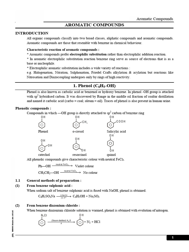 Aromatic Comp s1 | PDF | Benzene | Chemical Substances