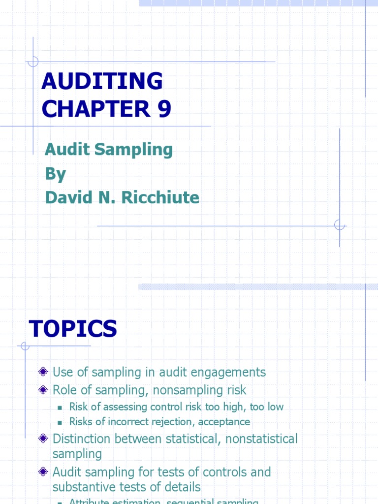 Chapter 9 - Audit Sampling | PDF | Sampling (Statistics) | Risk