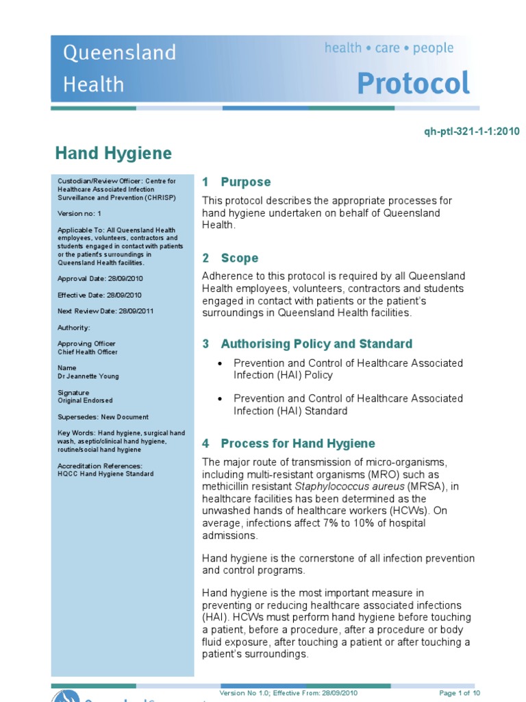 QLD Health Handwashing | Download Free PDF | Hand Washing | Hygiene