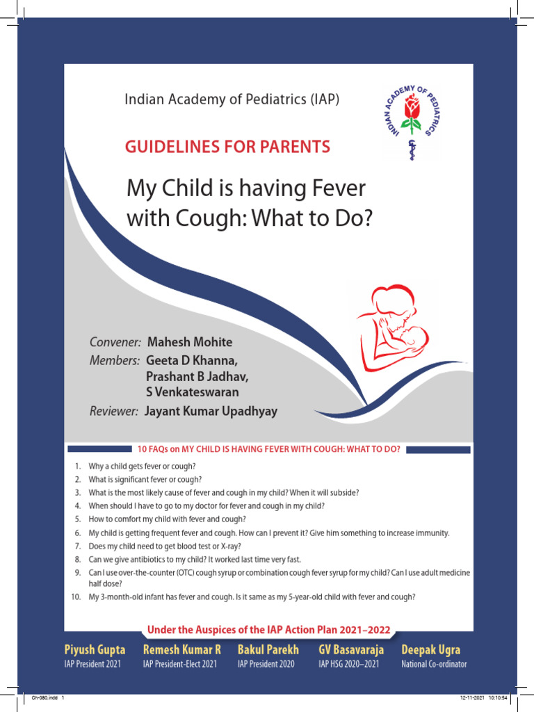 IAP Guidelines for Fever and Cough | PDF | Infection | Cough