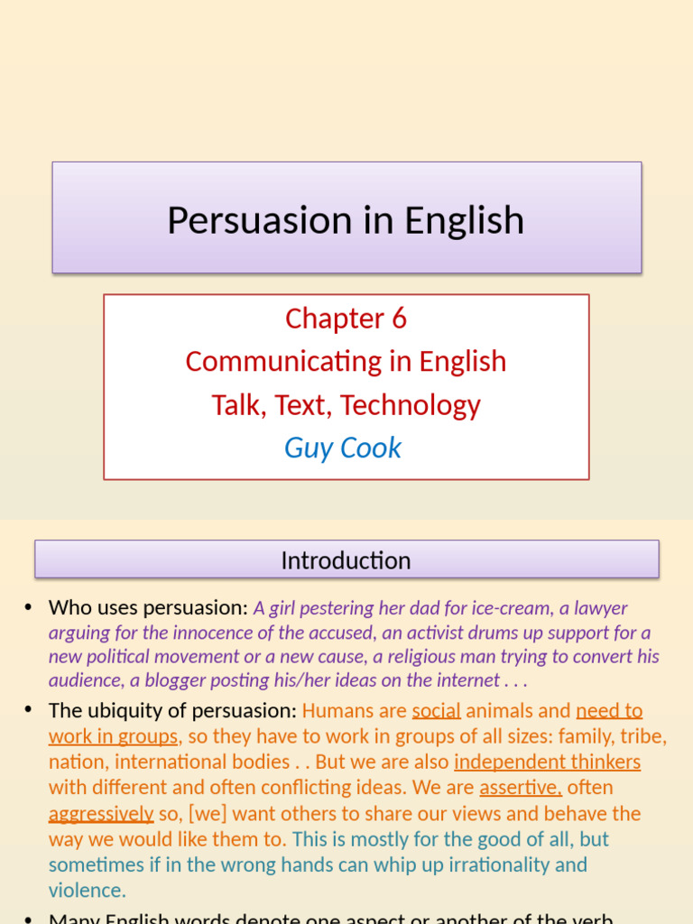 U214B Chapter 6 Persuasion in English - Communicating in English ...