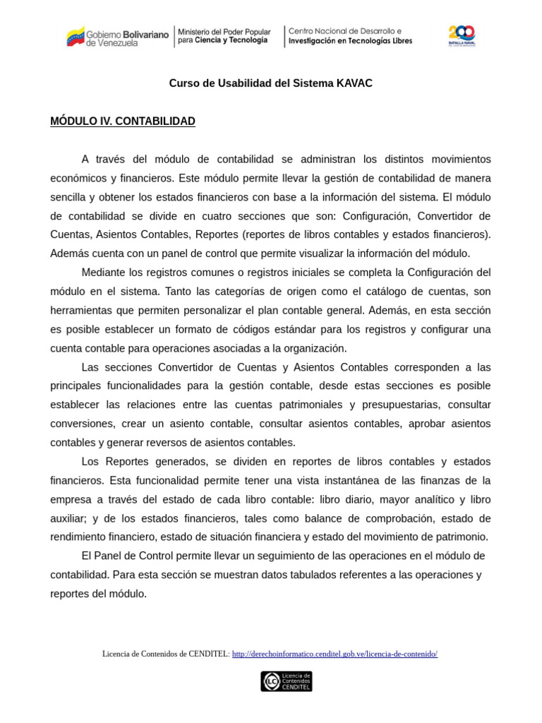 Módulo de Contabilidad en KAVAC | PDF | Contabilidad | Estado financiero