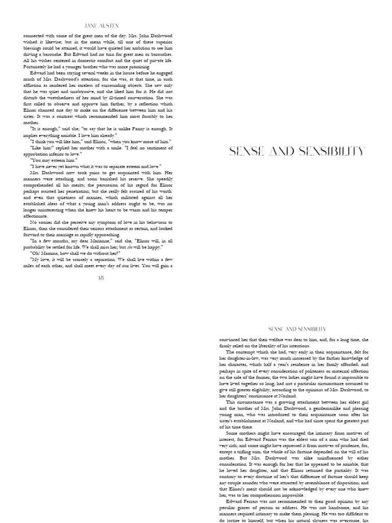 Sense and Sensibility Booklet | PDF | Sense And Sensibility | Elinor ...