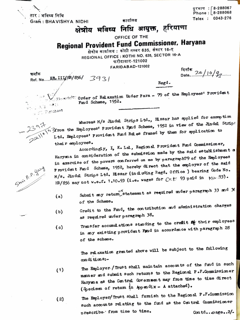 Notification of Exemption (Report Point 1.2f) | PDF