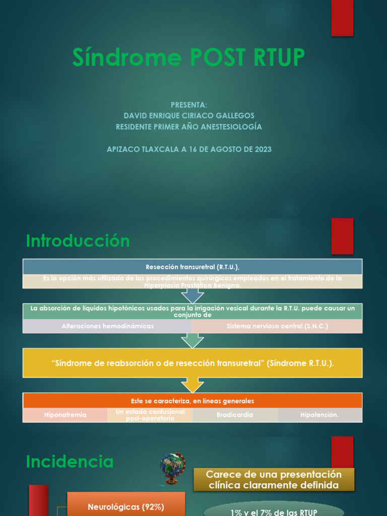 Sindrome Post RTUP | PDF | Sodio | Medicina CLINICA