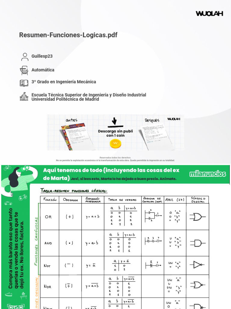 Funciones Lógicas | PDF