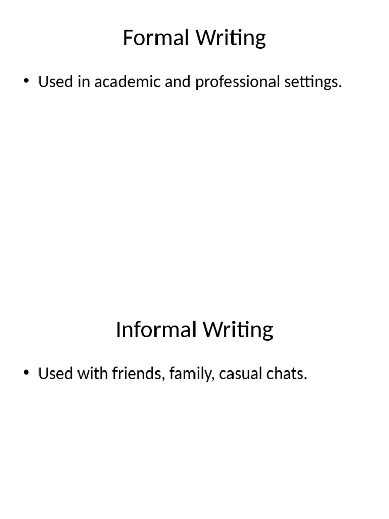 English Formal Vs Informal Writing | PDF