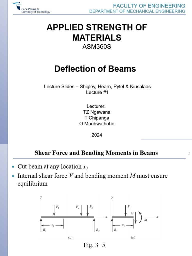 Lecture - 1 - ASM360S - Applied Strength of Materials | PDF | Bending | Beam (Structure)