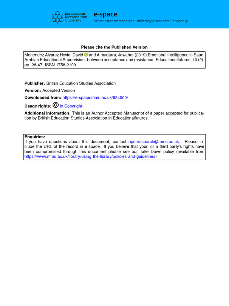 Emotional Intelligence in Saudi Education | PDF | Emotions | Emotional ...