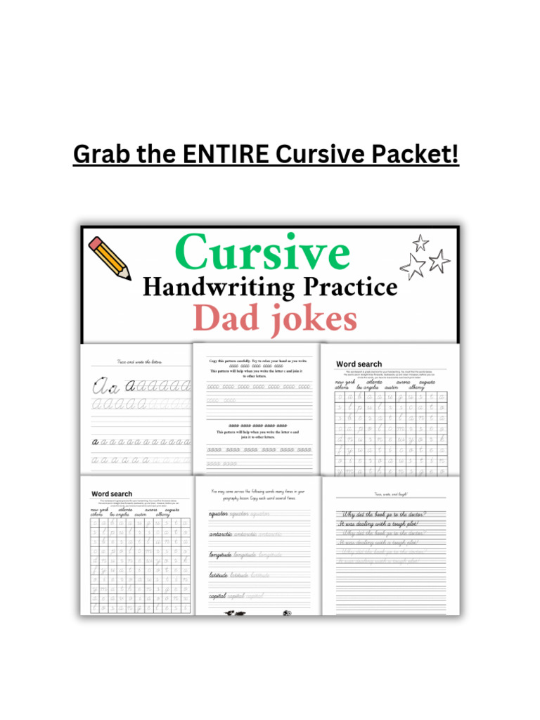 Grab The ENTIRE Cursive Packet! | PDF | Cartography | Geography