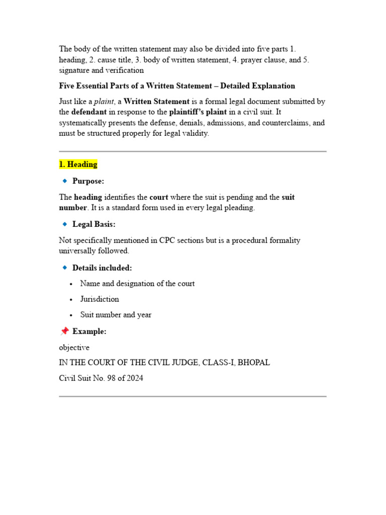 Essentials of a Written Statement | PDF | Lawsuit | Cause Of Action