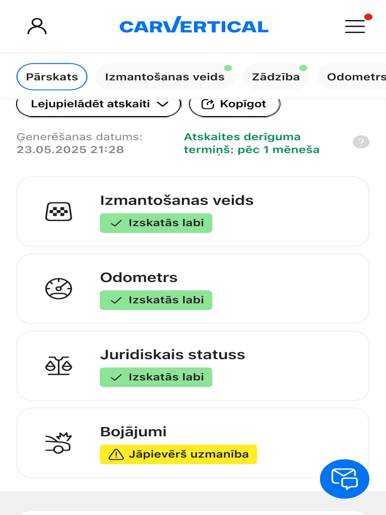 Atskaite Carvertical | PDF