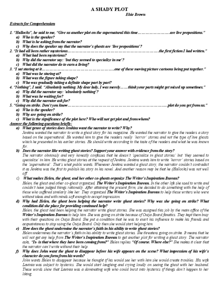 A Shady Plot | PDF | Ghost Stories | Narration