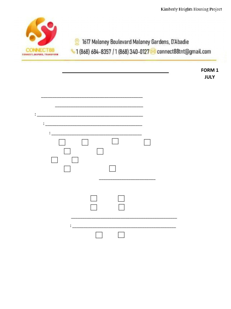 Connect 88 Form July 2025 | PDF | Housing | Social Policy