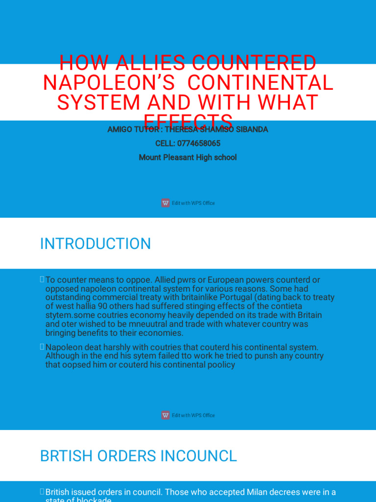 How Allies Countered Napoleon's Continental System and With What ...