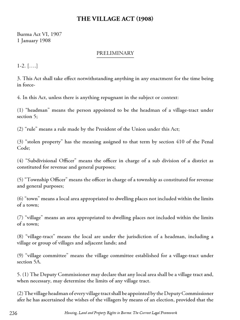 The Village Act 1908 | PDF | Fine (Penalty) | Theft
