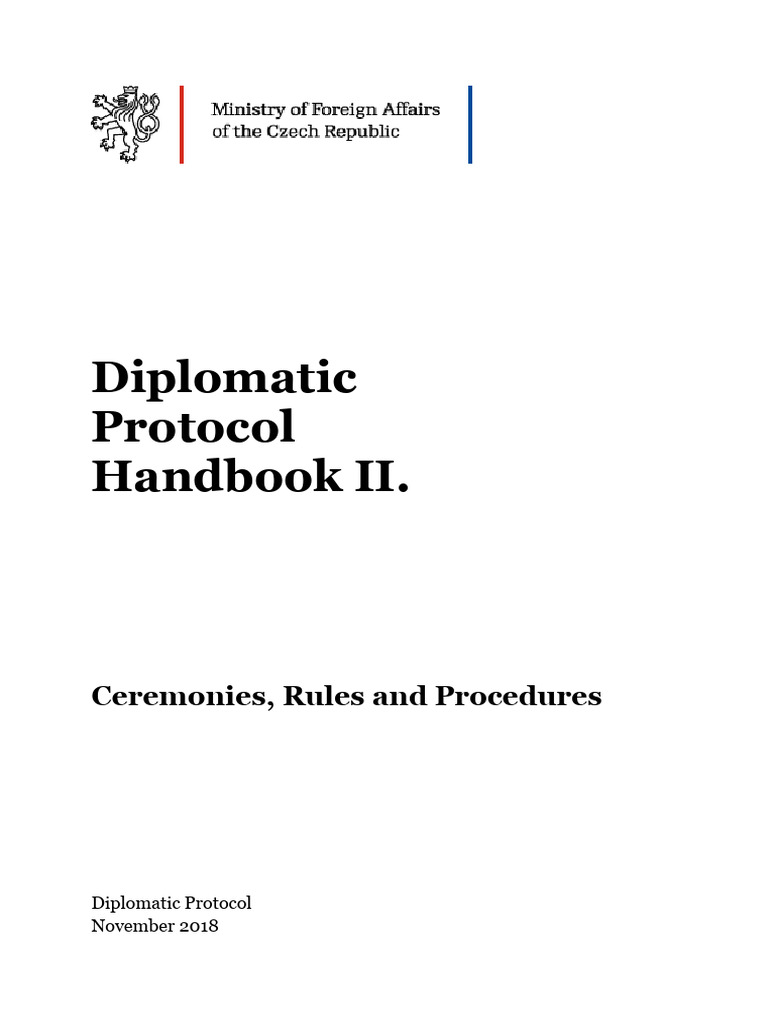 Diplomatic Handbook II Ceremonies Rules Procedures | PDF | Diplomatic ...
