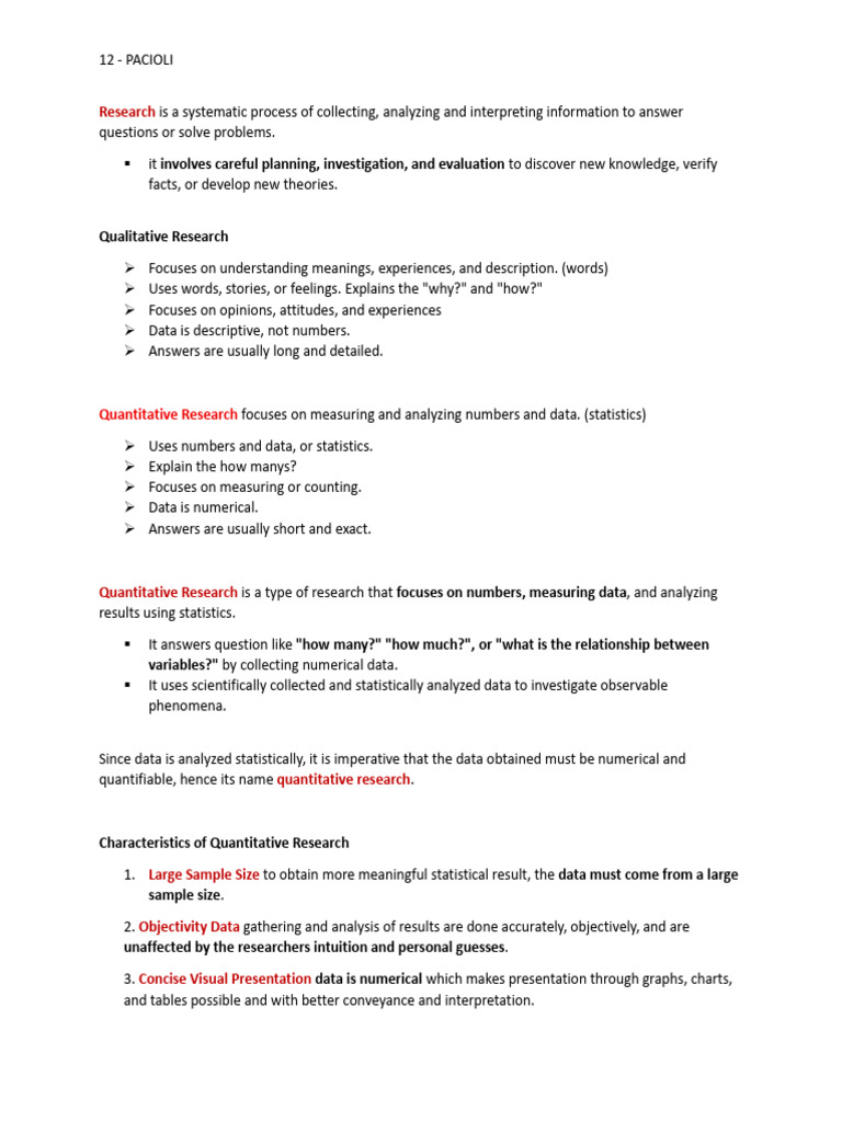 Practical Research 2 Lesson 1 To 3 | PDF | Quantitative Research | Statistics