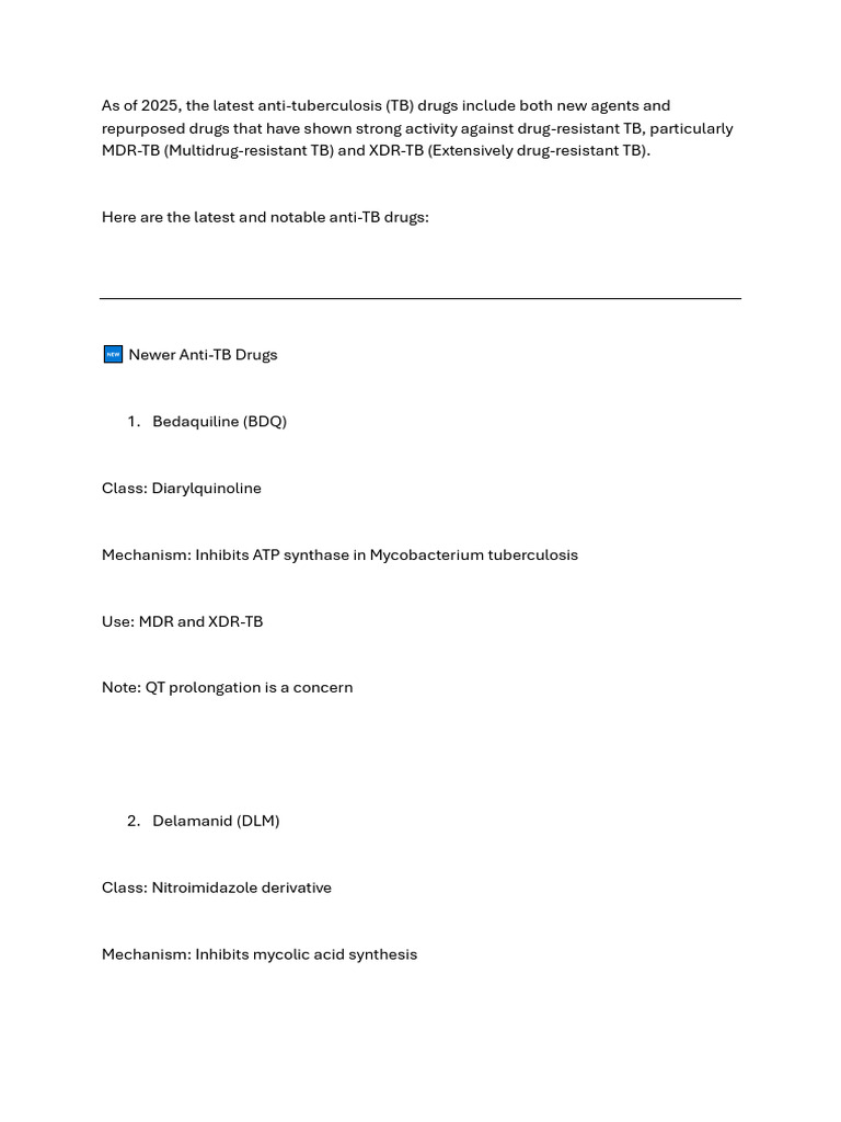 New TB Treatment Guidelines 2025 | PDF