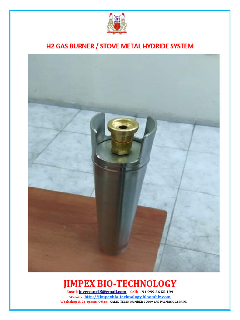 Hydrogen Burner Stove Technology Overview | PDF | Hydrogen | Fuels