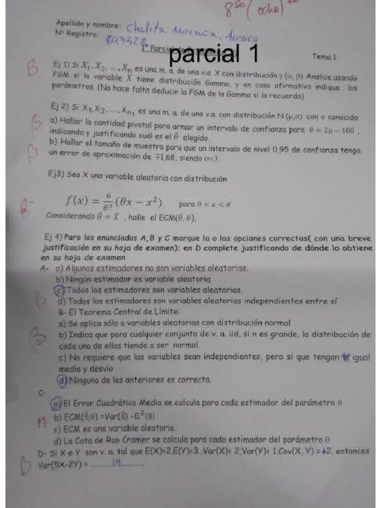 Primeros Parciales Est2 Ok | PDF