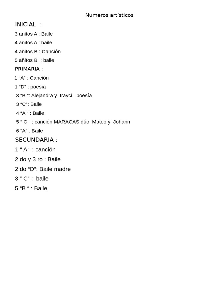 Numeros Artisticos JPP | PDF