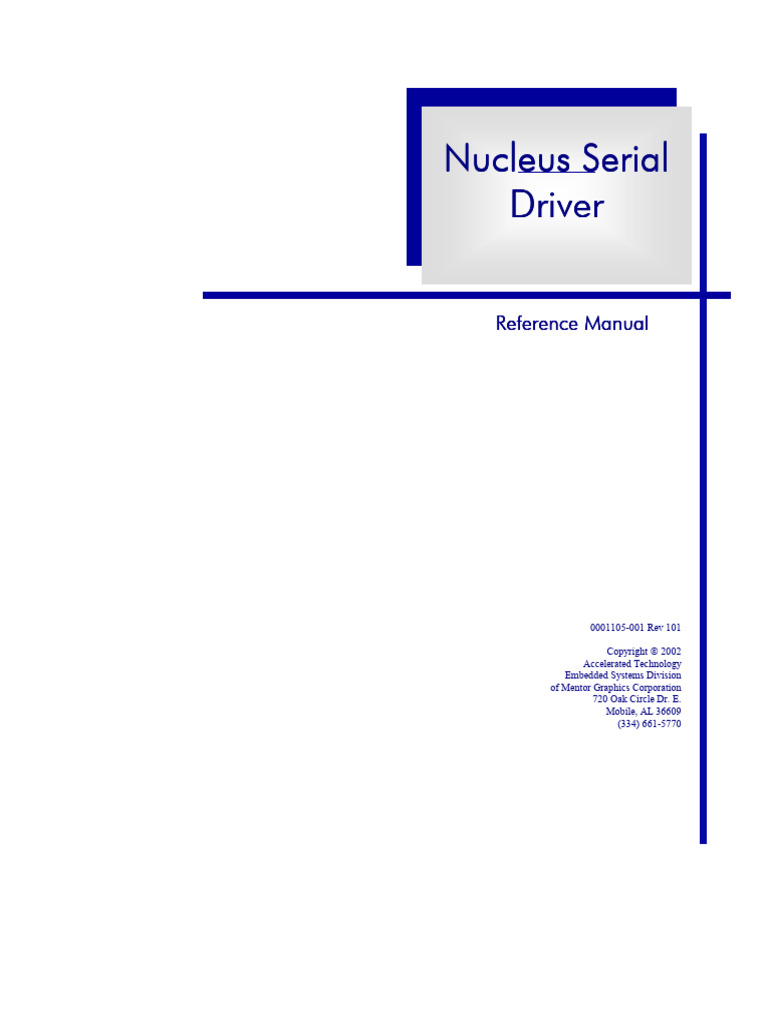 Nucleus PLUS Serial Driver Reference | PDF | License | Pointer (Computer Programming)