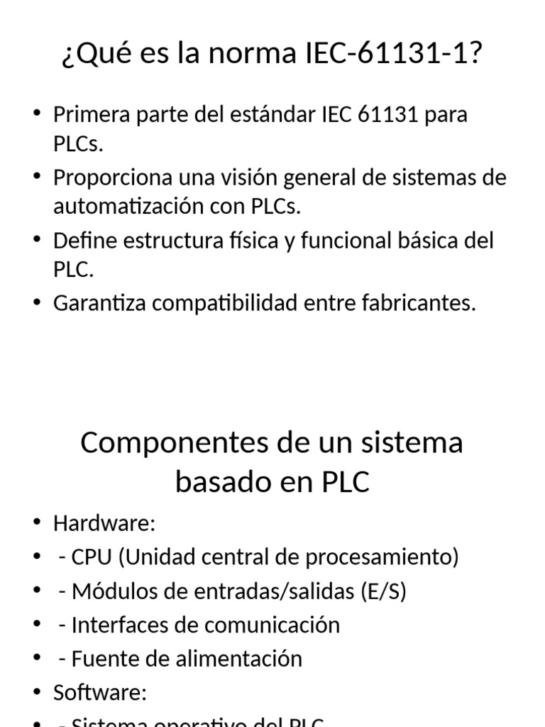 IEC 61131-1 Presentacion | PDF
