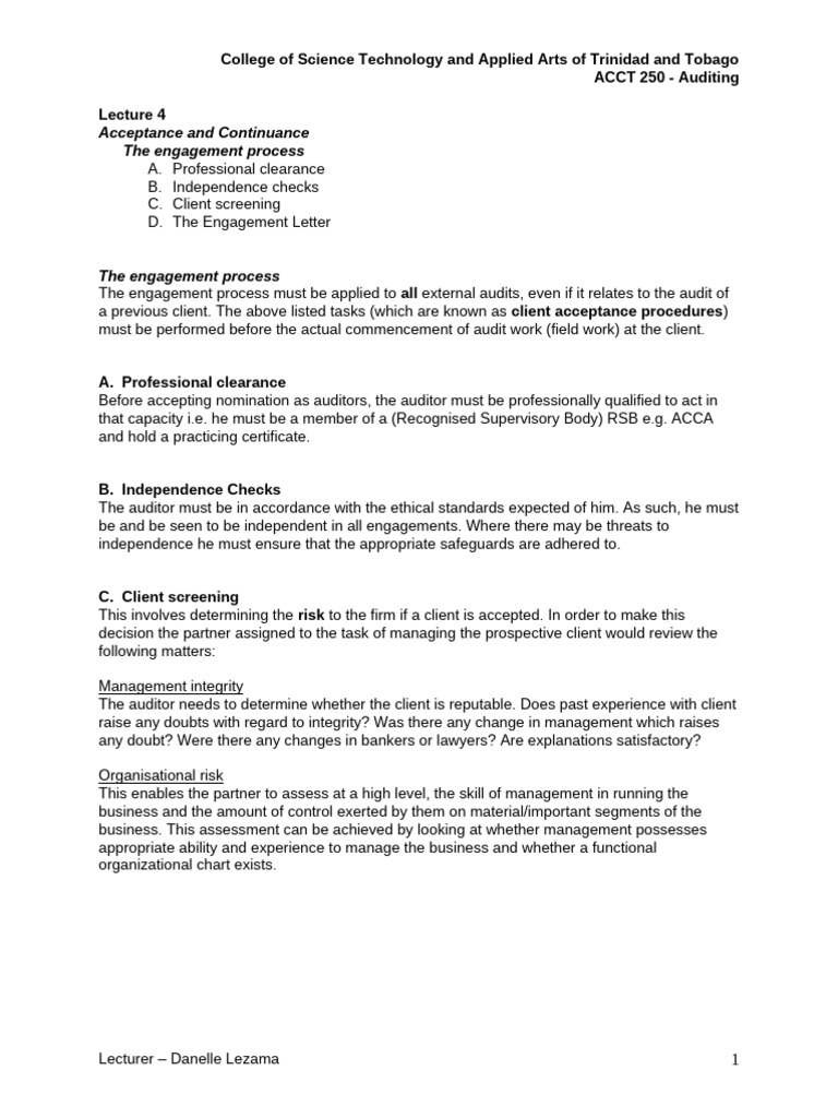 Auditing Engagement Process Overview | PDF | Audit | Internal Control