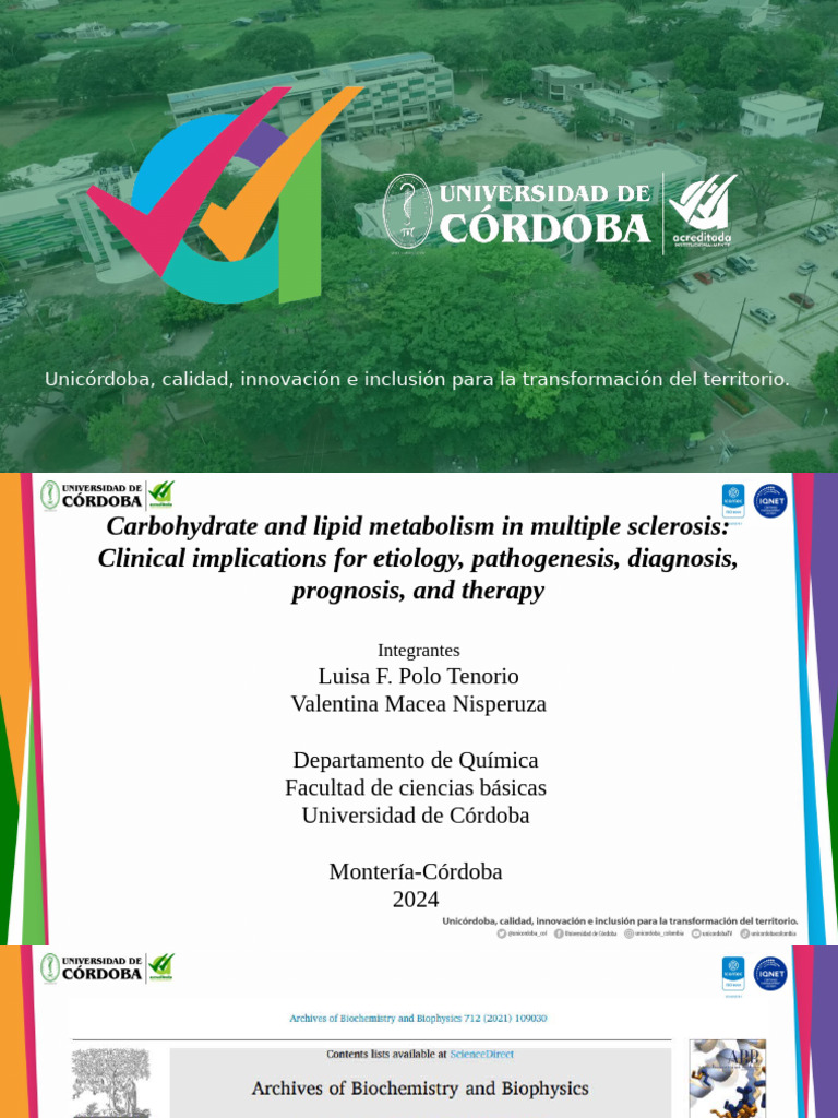 SEMINARIO DE BIOQUÍMICA Lu y Val | PDF | Metabolismo | Esclerosis múltiple
