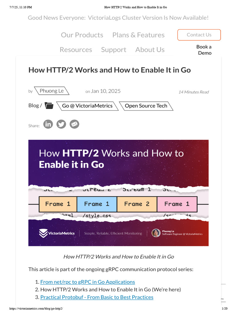 2-How HTTP - 2 Works and How To Enable It in Go | PDF | Transmission Control Protocol ...