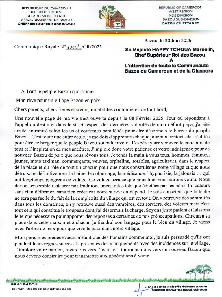 Dossier Complet Communique Royal | PDF