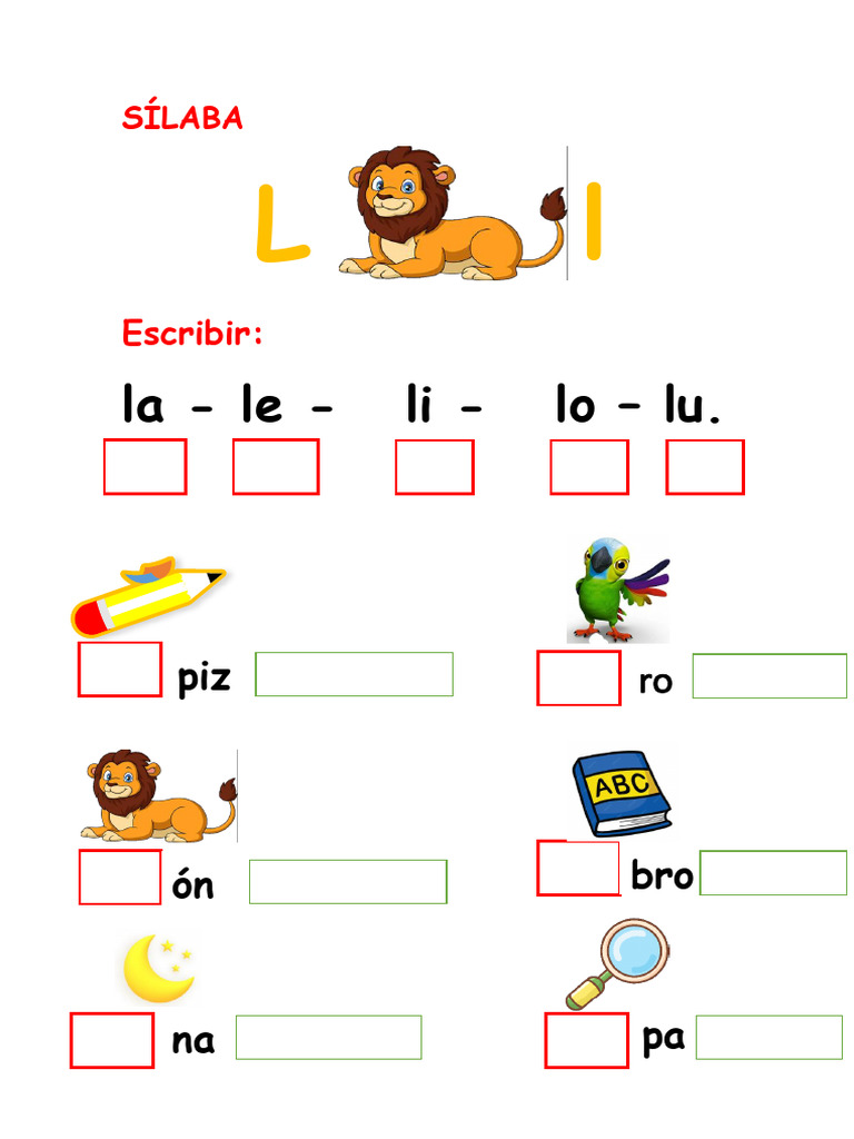 SÍLABA La, Le, Li, Lo, Lu | PDF