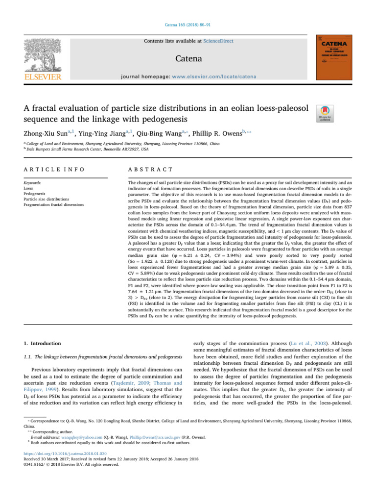 01 A Fractal Evaluation of Particle Size Distributions in An Eolian ...