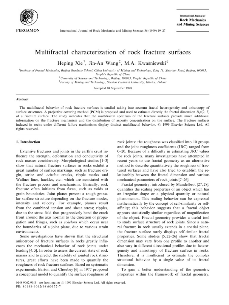 48 Multifractal Characterization of Rock Fracture Surfaces - IJRM | PDF ...