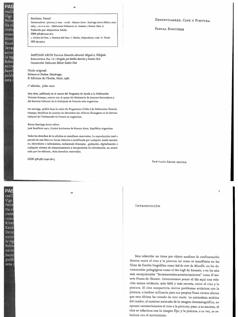Pascal-Bonitzer-Desencuadres, Cine y Pintura | PDF