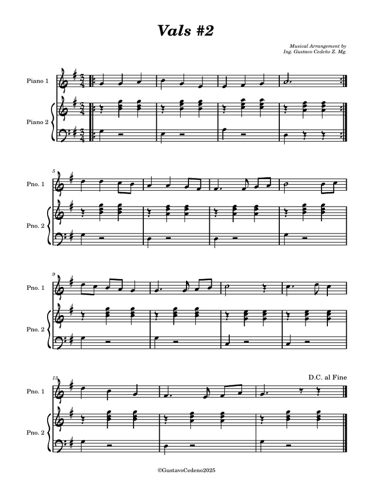 Vals #2 Musical Arrangement | PDF