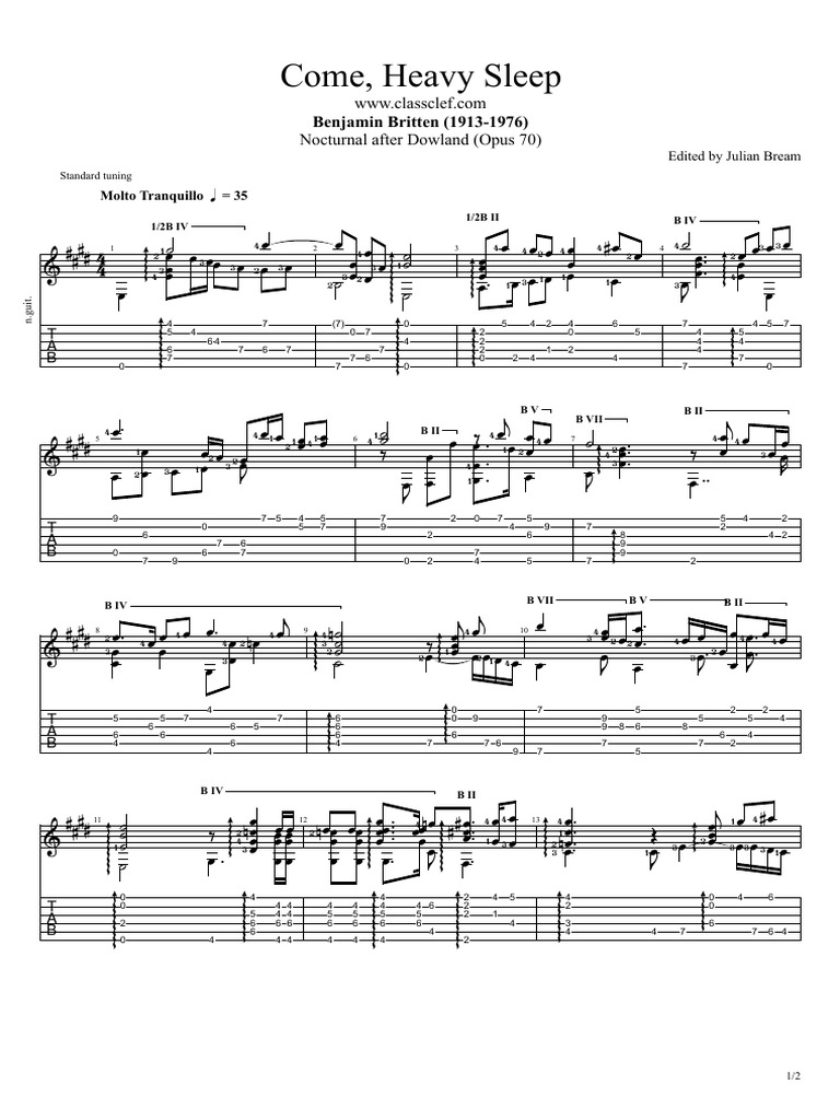 Britten Come Heavy Sleep | PDF