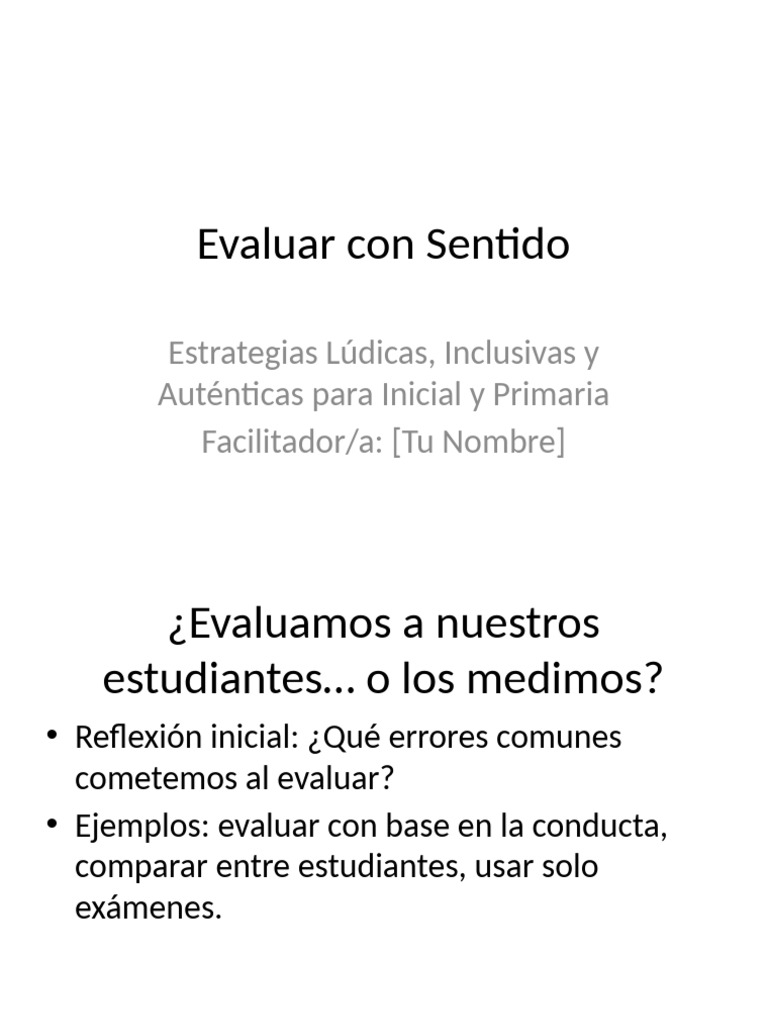 Taller Evaluar Con Sentido | PDF
