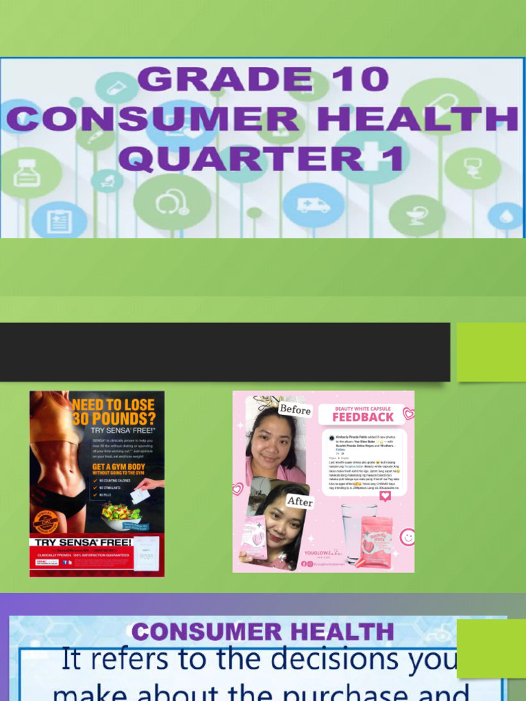 Consumer Health Grade 10 Quarter I | PDF