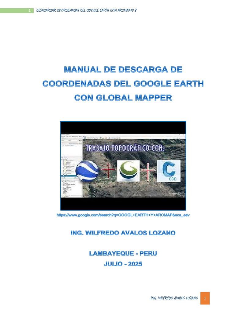 Descargar Coordenadas Del Google Earth Con Global Mapper | PDF